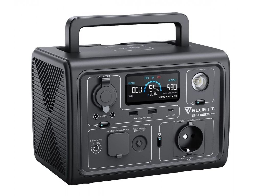 Set bateriový generátor BLUETTI EB3A a solární panel Viking SCM135 ...