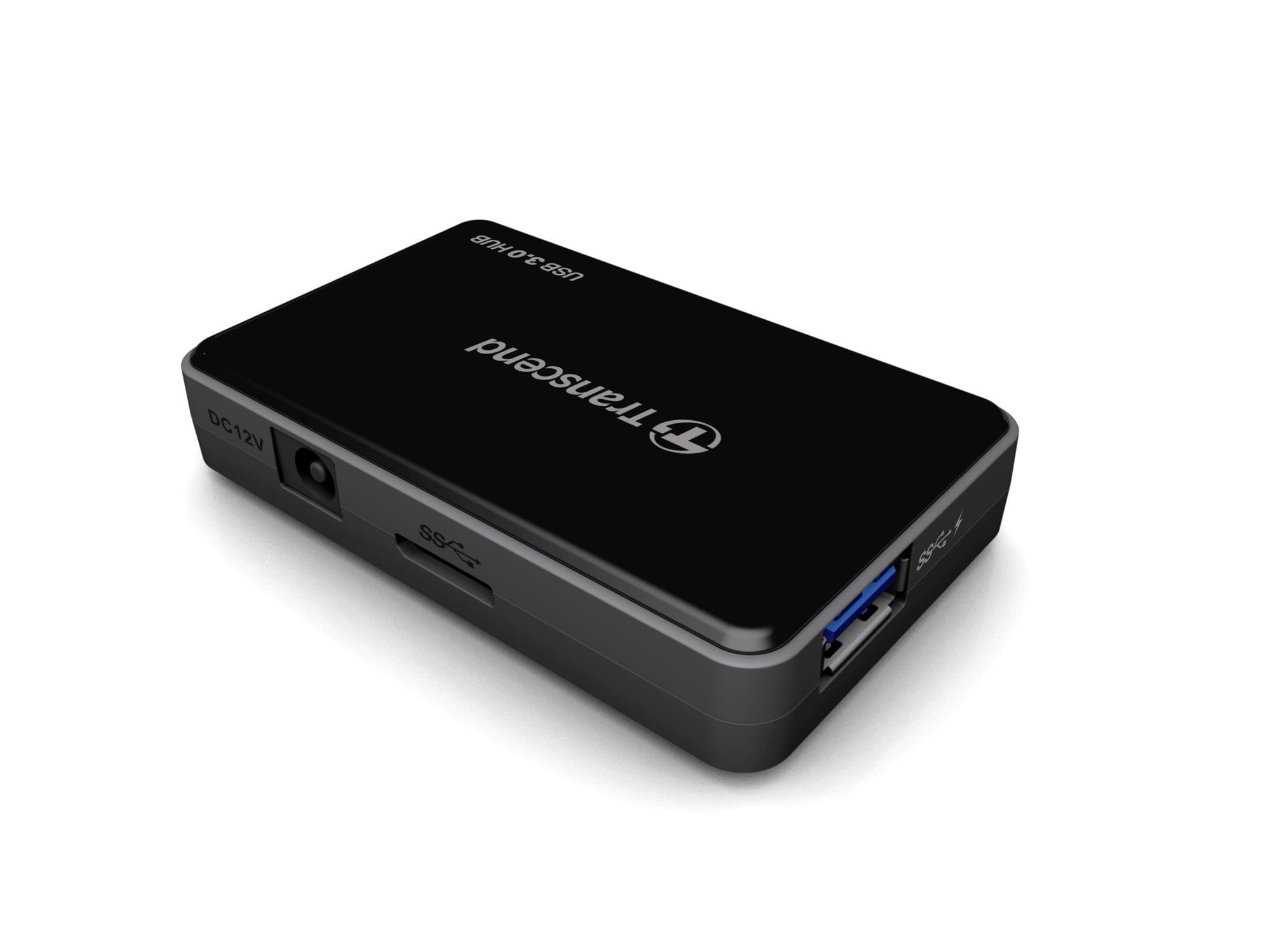 Transcend USB 3.0 4-port HUB3, aktivní se zdrojem (TS-HUB3K) | TSBOHEMIA.CZ